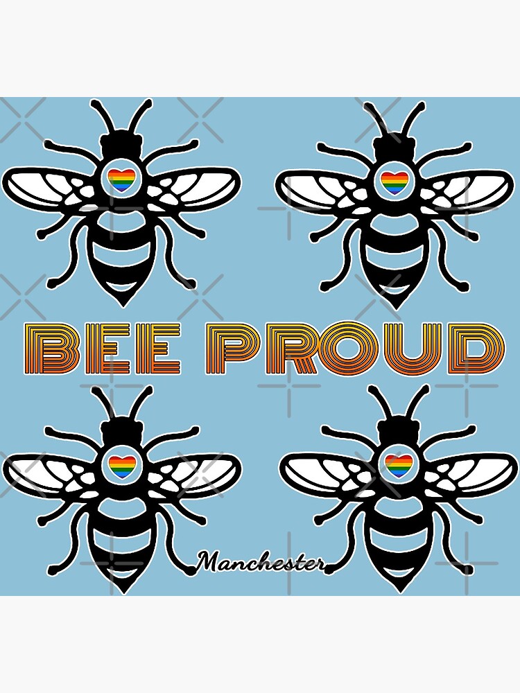 "BEE PROUD. CELEBRATE MANCHESTER PRIDE with this Bee design with mini ...
