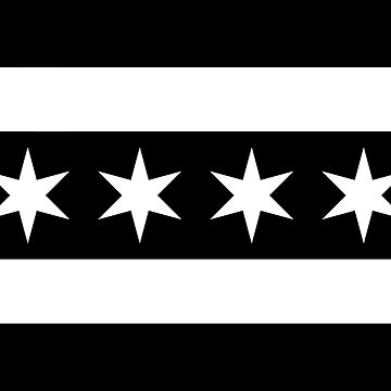 "Chicago Flag - Inverted B&W" Sticker for Sale by default-user | Redbubble