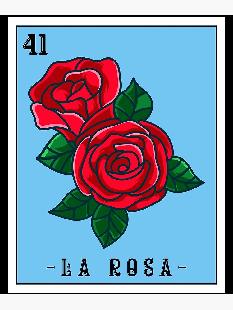 "La Rosa Loteria Mexican Lottery Bingo print, La Rosa" Poster for Sale ...