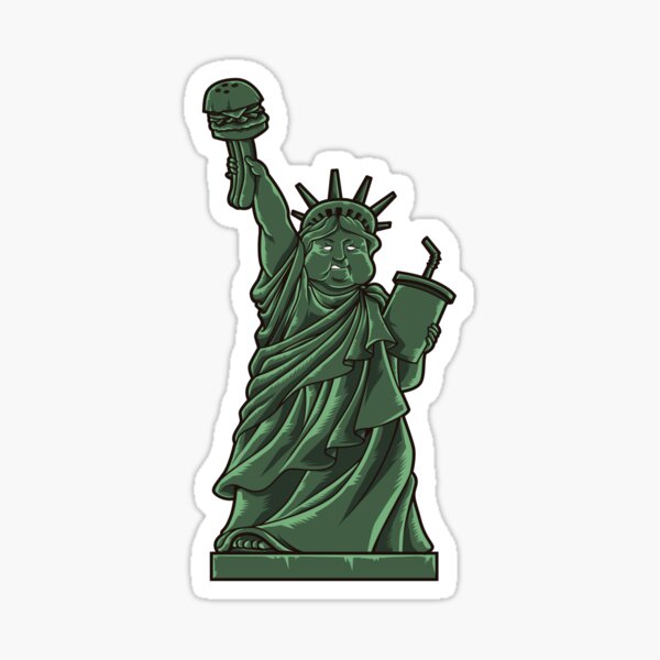 "Fat Lady Liberty | Fast Food Society Hamburger" Sticker by anziehend ...