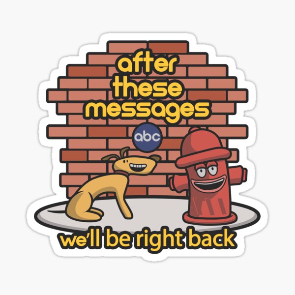 "ABC Bumper After These Messages 2 (for light shirts)" Sticker for Sale ...