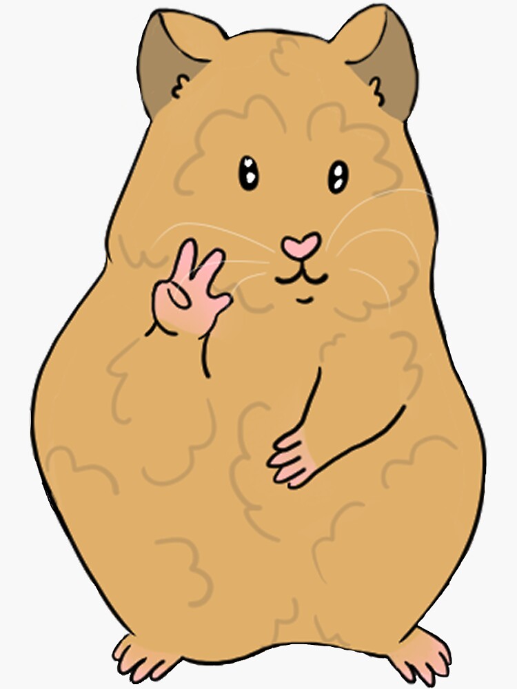 "peace sign hamster" Sticker for Sale by purroblematic | Redbubble