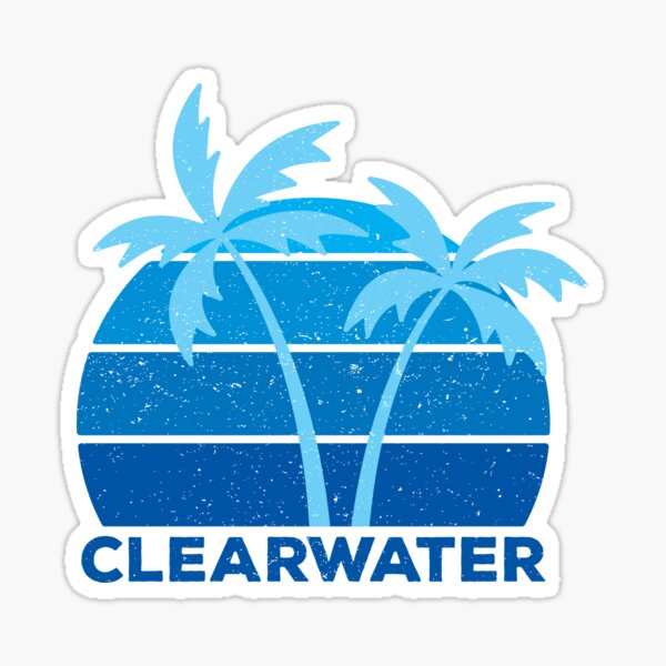 "Clearwater Beach Retro" Sticker by teesaurus | Redbubble