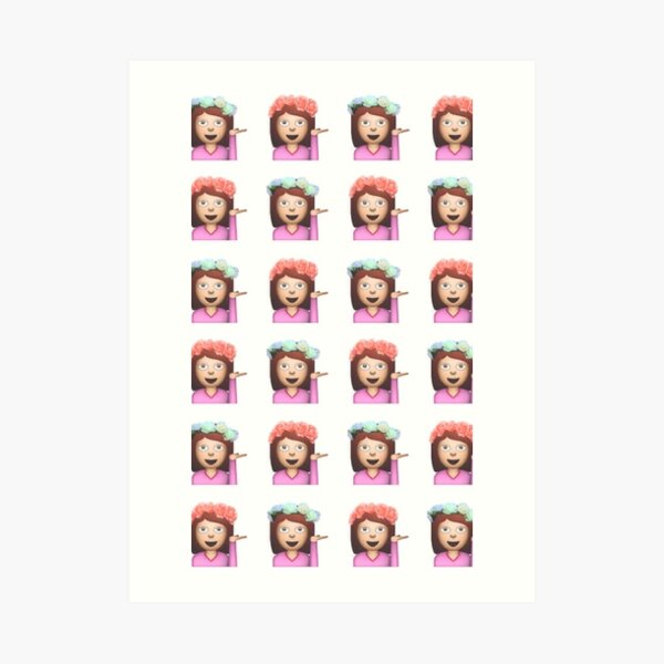"Sassy Hula Girl Emoji Pattern" Art Print by BenDeano | Redbubble