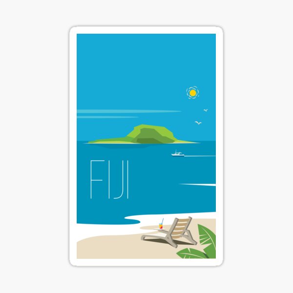 "Fiji / FIJI Country in Oceania" Sticker by SAUHER | Redbubble