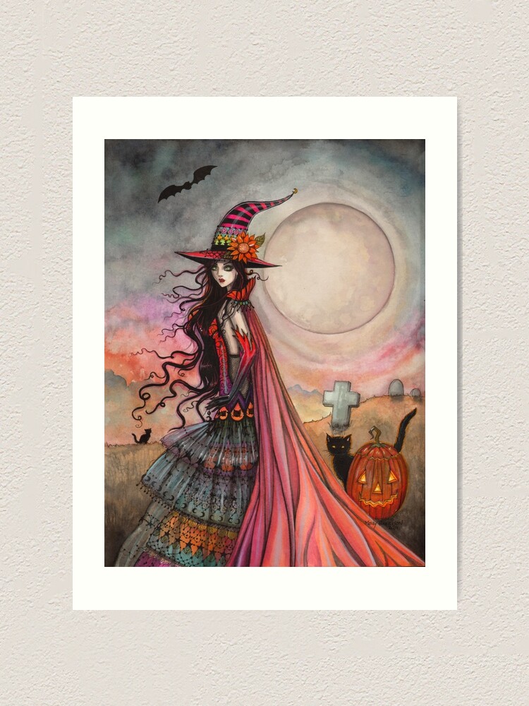 "The Fanciful Witch Halloween Fantasy Art by Molly Harrison" Art Print ...