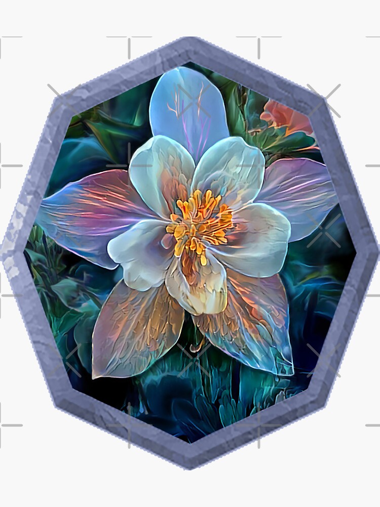 "Florescent Columbine " Sticker by Kestrelle | Redbubble