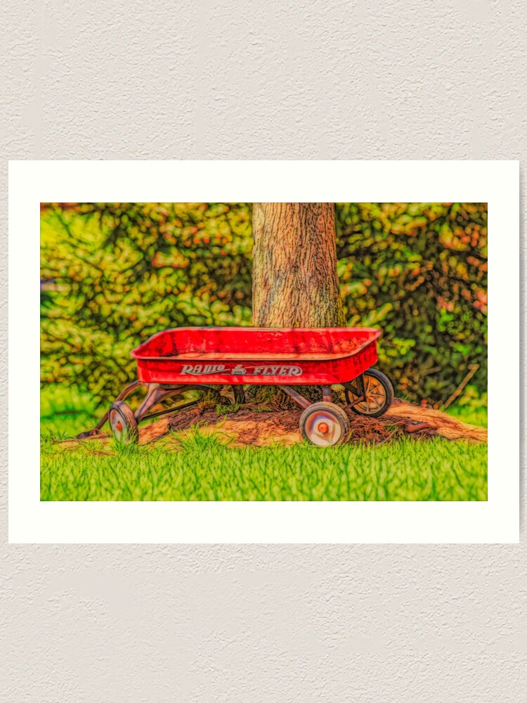 "Red Wagon Flyer" Art Print by JoyDeLisle | Redbubble
