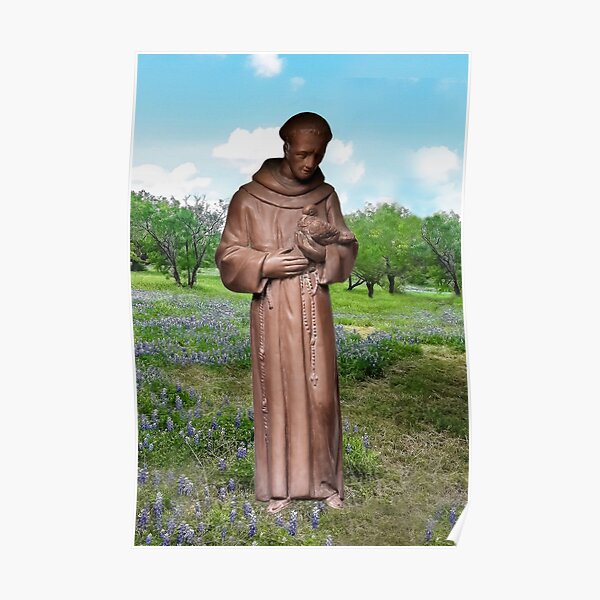 "St. Francis of Assisi, Patron Saint of Birds, In the Garden " Poster ...