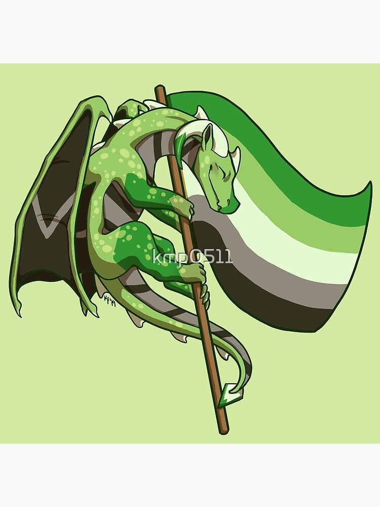 Aromantic Pride Flag Dragon 3rd Edition White Stripe Photographic