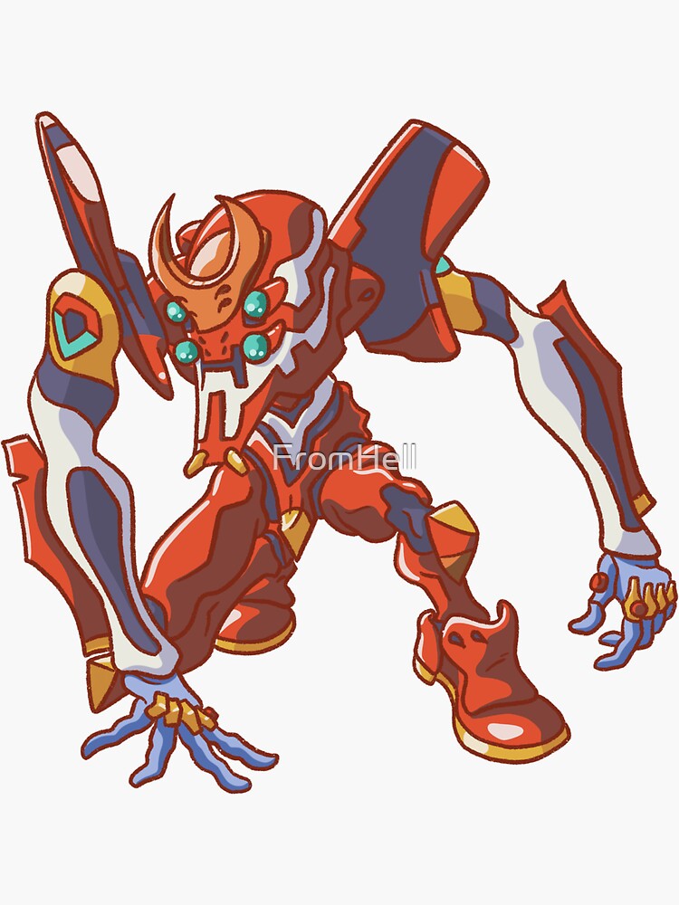 "Eva Unit 02 (Color Version)" Sticker for Sale by FromHell | Redbubble