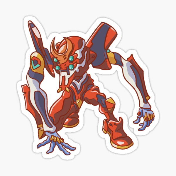 "Eva Unit 02 (Color Version)" Sticker for Sale by FromHell | Redbubble
