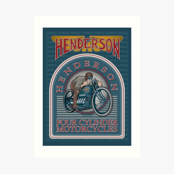 "Henderson Four Cylinder Motorcycles" Art Print for Sale by ...