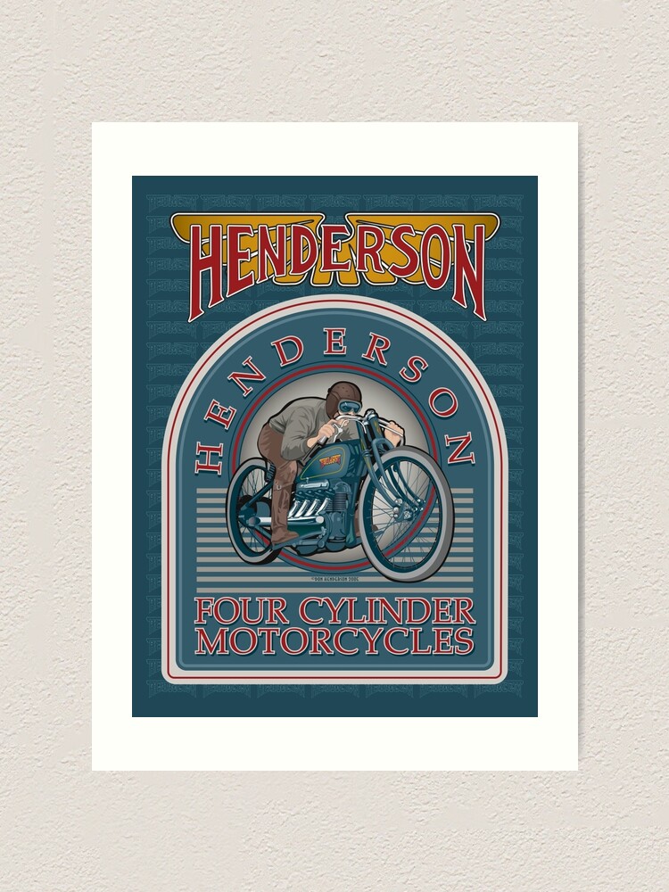 "Henderson Four Cylinder Motorcycles" Art Print for Sale by ...