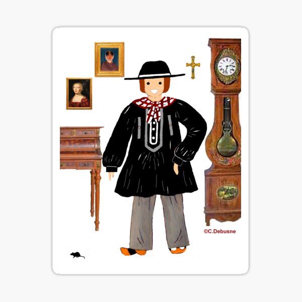 "Male costume from BOURGOGNE, France" Sticker for Sale by Folklore ...