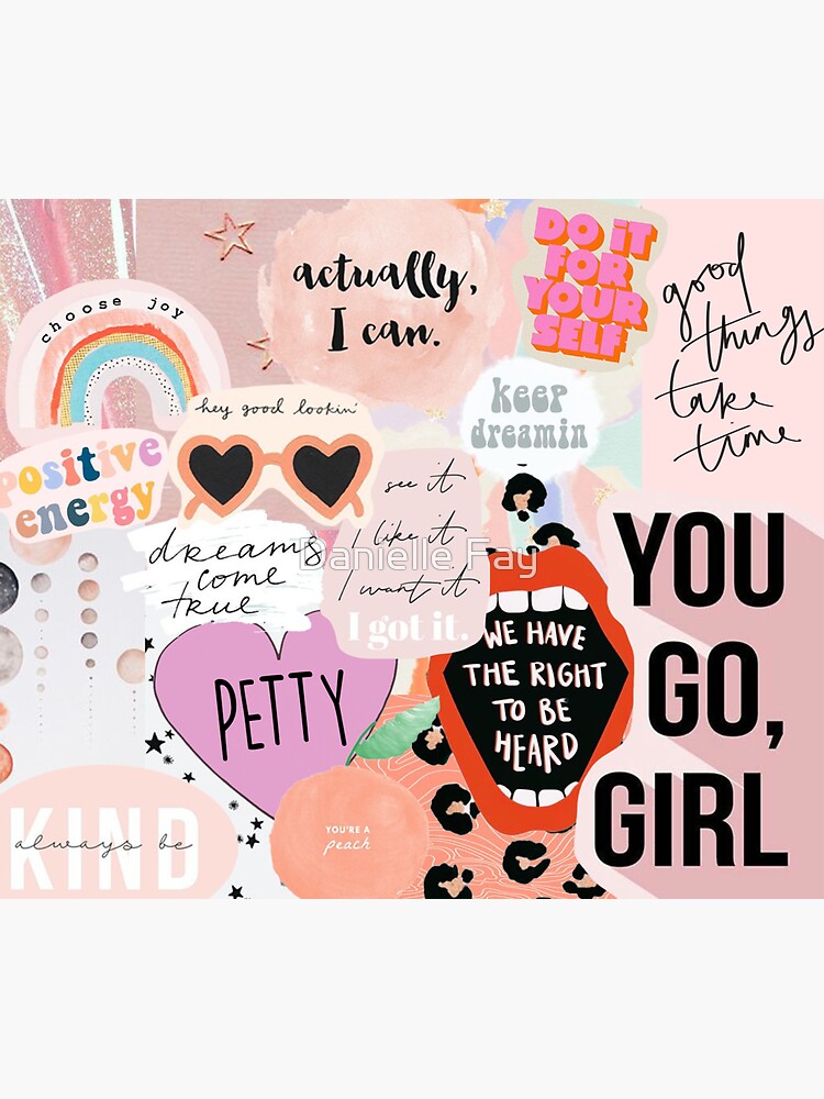 "Pink Collage" Sticker for Sale by doodlesbydani | Redbubble