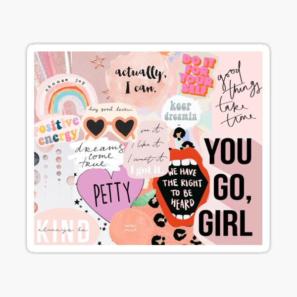 "Pink Collage" Sticker for Sale by doodlesbydani | Redbubble