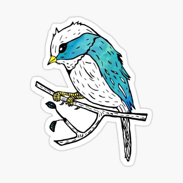 "Bird Illustration Sparrow Wagtail" Sticker by RAWWR | Redbubble