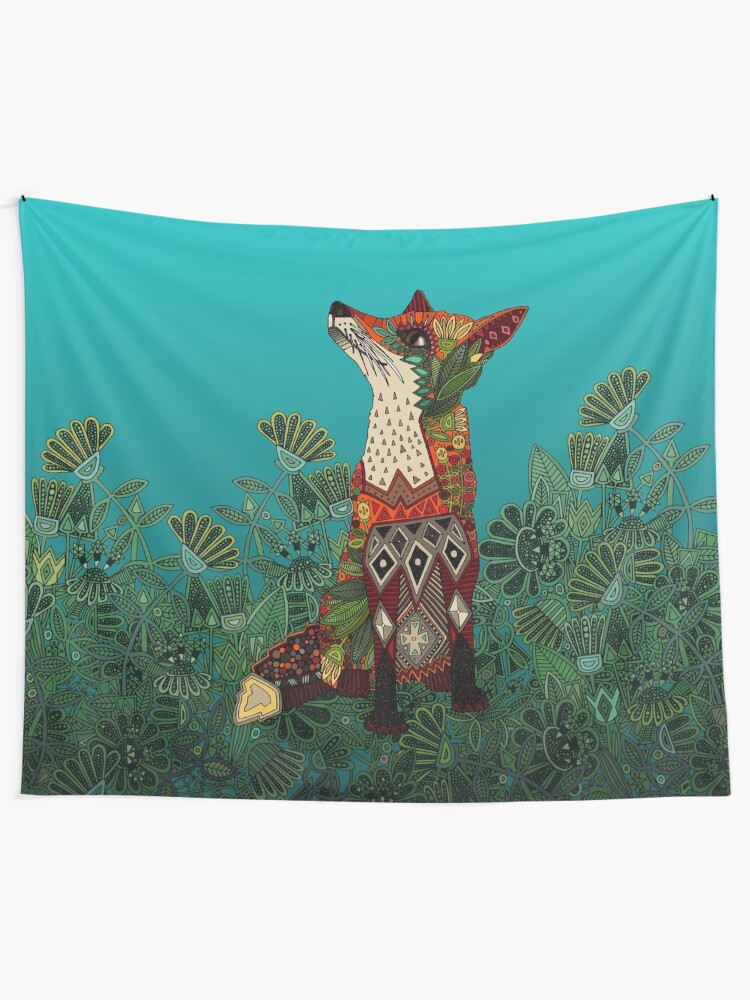 "floral fox" Tapestry for Sale by scrummy | Redbubble