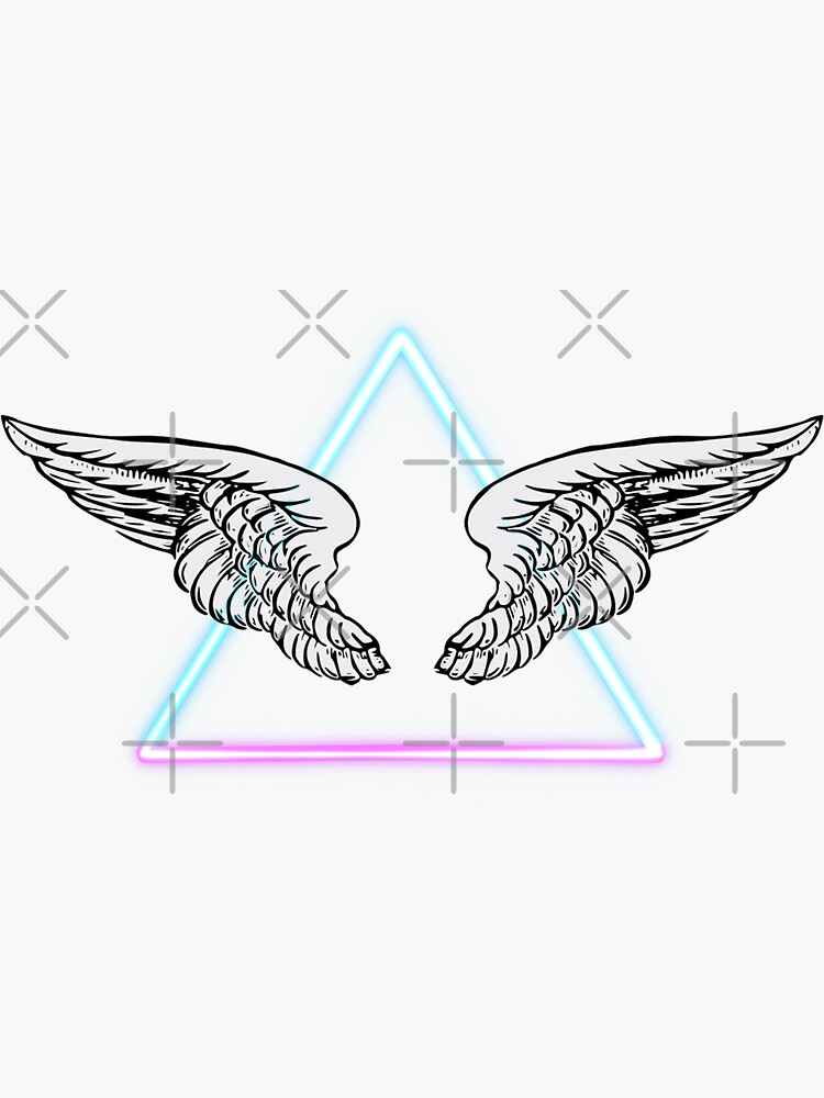 "Angel wings ,neon triangle " Sticker for Sale by bambino12345678 ...