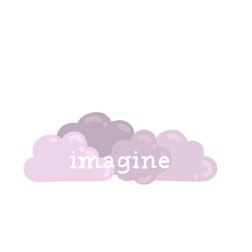 ""Imagine" Clouds" Sticker for Sale by cherrymagnet | Redbubble