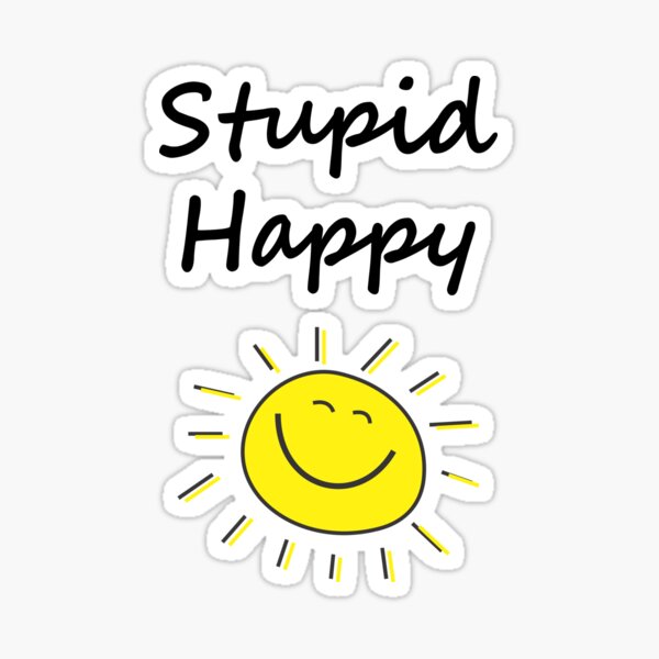 "Stupid Happy Cute Sun Vertical Light-Color" Sticker by TinyStarAmerica ...