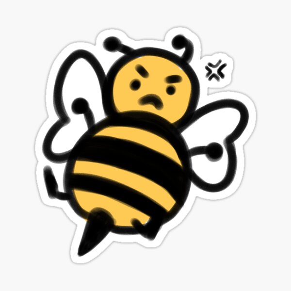 Angry Bee Stickers | Redbubble