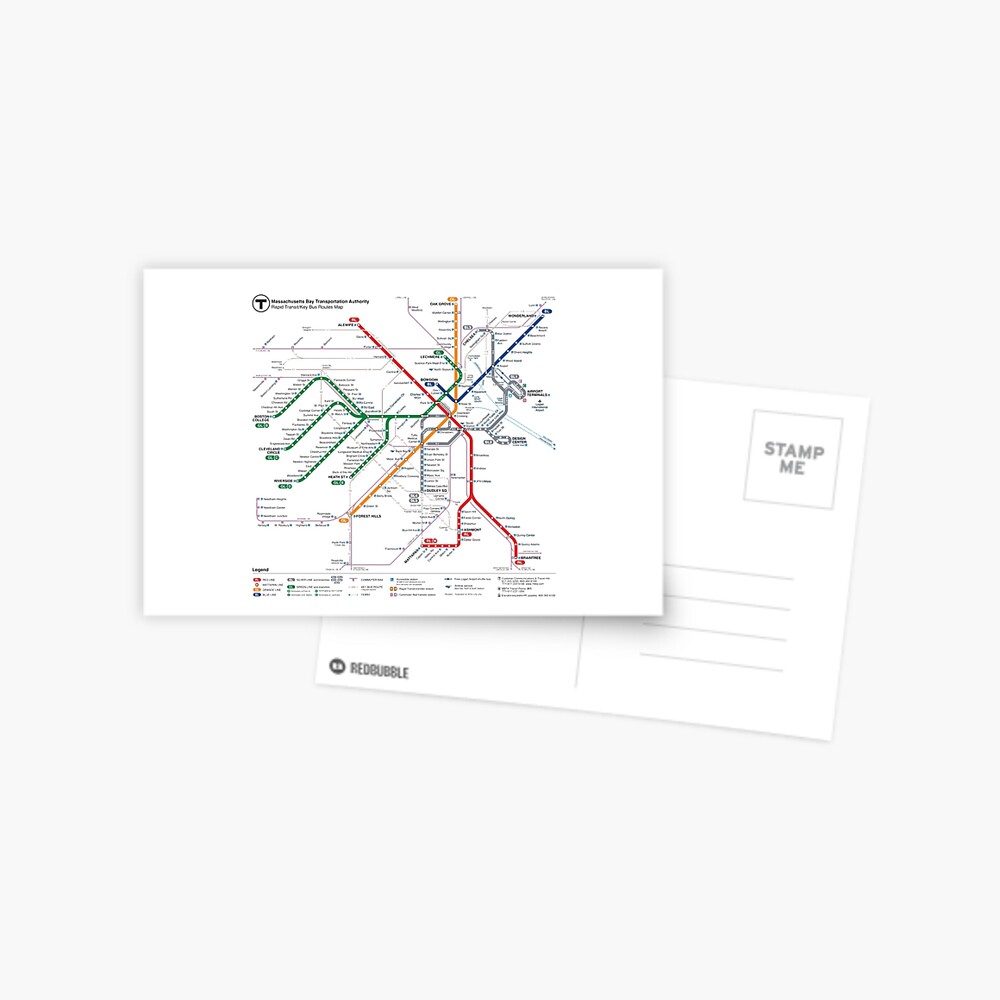 "Boston MBTA Map" Sticker for Sale by marblequeen | Redbubble