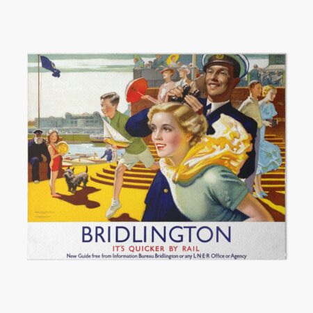 "Bridlington England Vintage Travel Poster Restored" Art Board Print ...