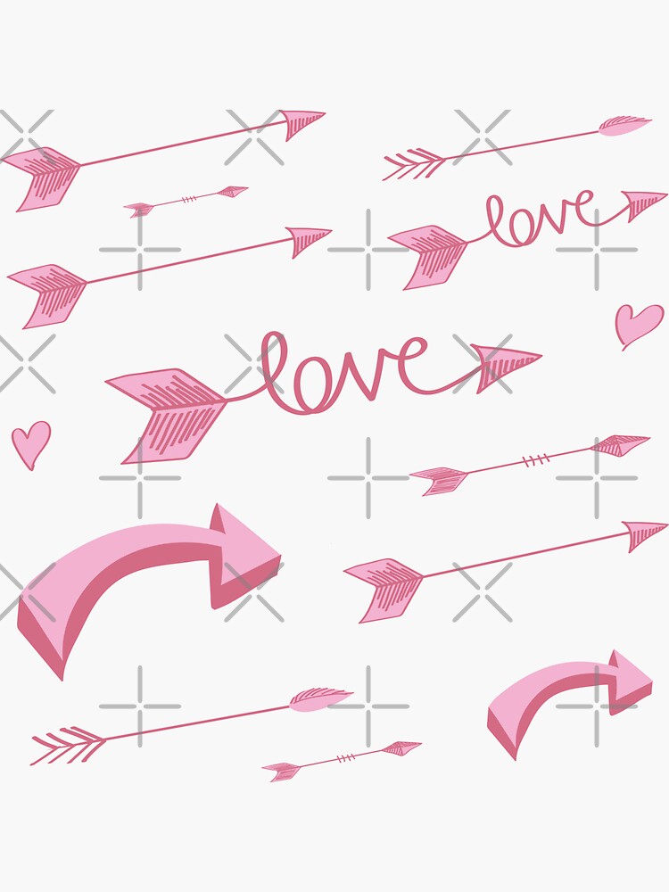 "Pink Arrows and Love Sticker Pack" Sticker by The-Goods | Redbubble