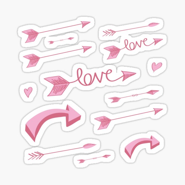 "Pink Arrows and Love Sticker Pack" Sticker by The-Goods | Redbubble