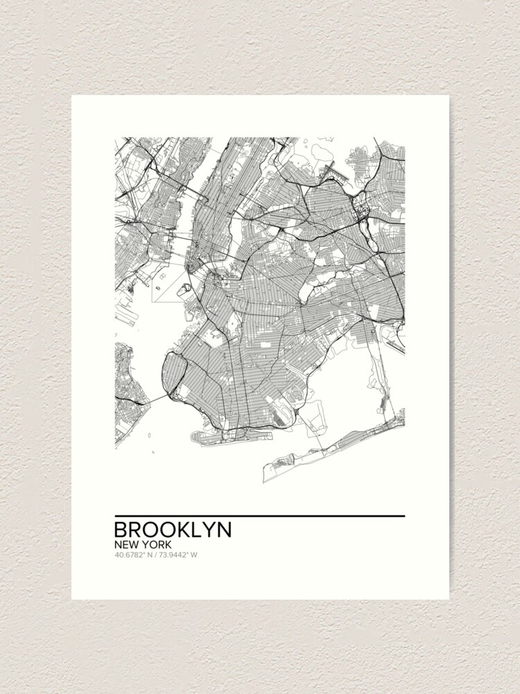 "Brooklyn map poster print wall art, New York gift printable, Home and ...