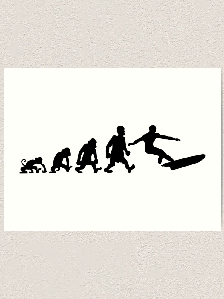 "surf surfing darwin evolution" Art Print for Sale by huggymauve ...
