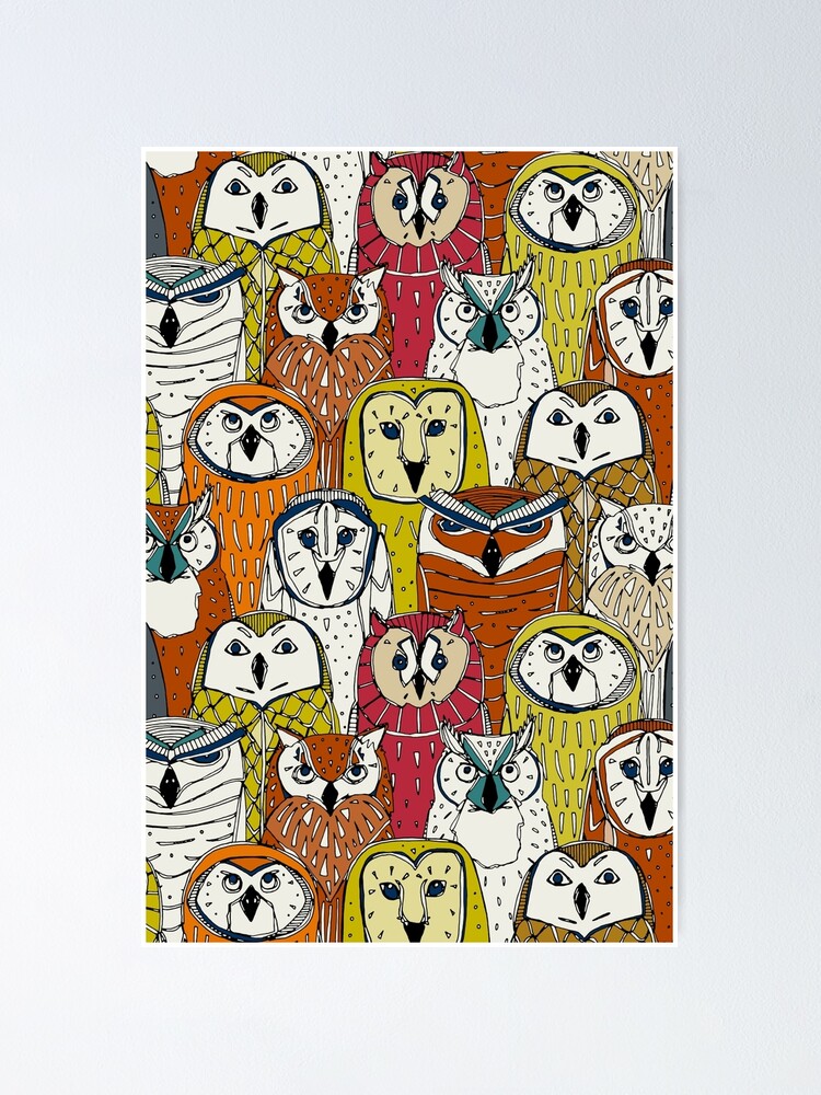 "owls fall" Poster for Sale by scrummy | Redbubble