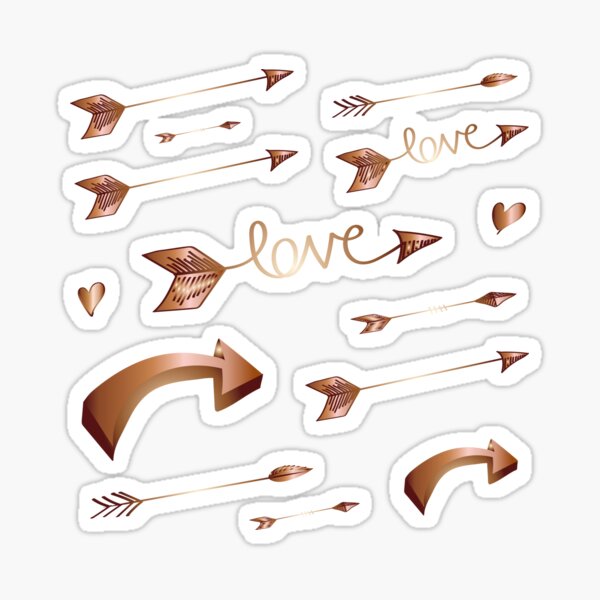 "Rose Gold Arrows and Love Sticker Pack" Sticker by The-Goods | Redbubble