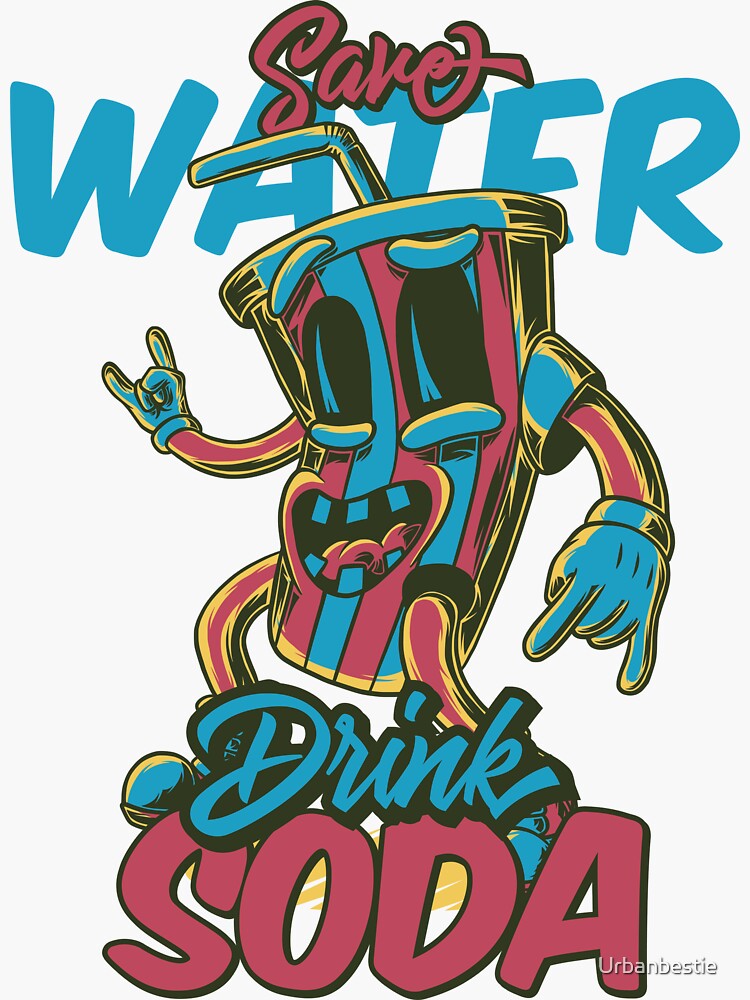 "Soda vintage food funny" Sticker for Sale by Urbanbestie | Redbubble