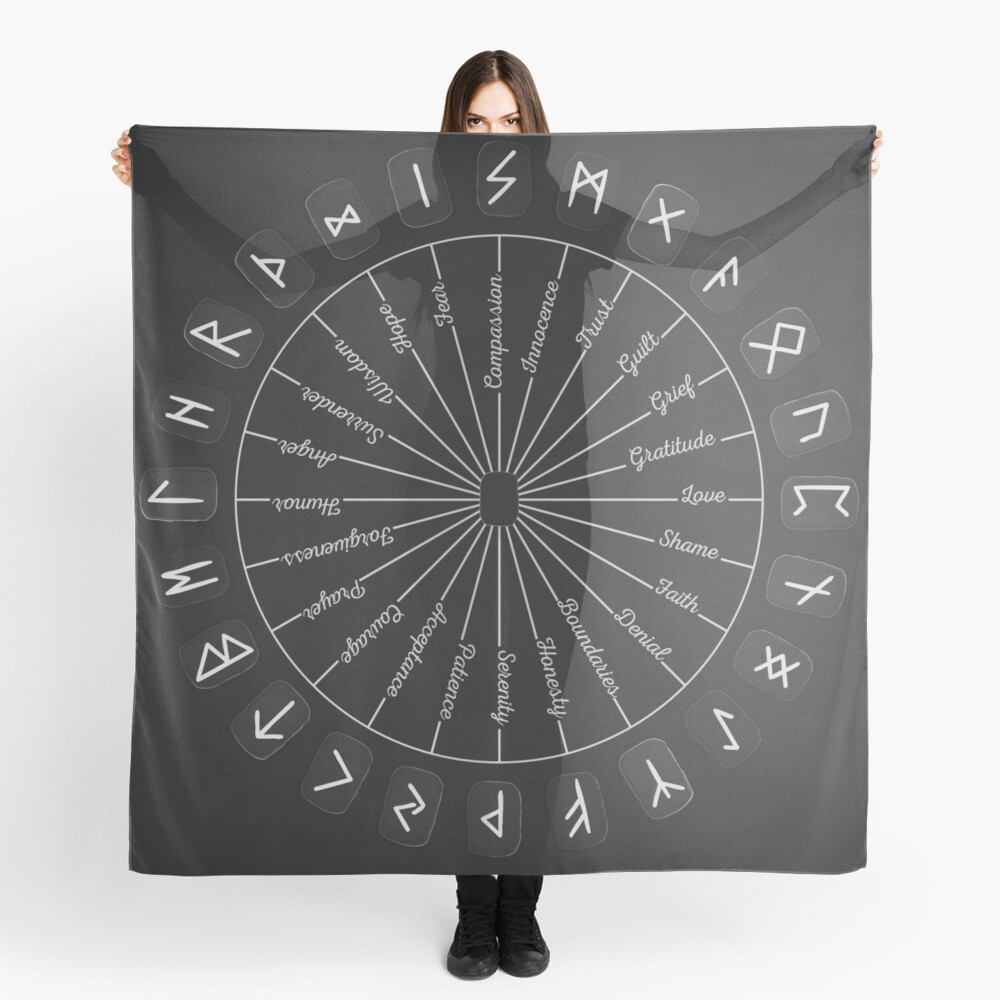"A Circle Of Healing Runes" Scarf by innasoyturk | Redbubble