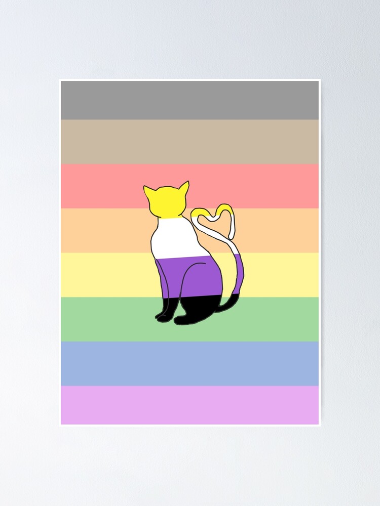 "Non-binary cat" Poster by Vincaphy | Redbubble