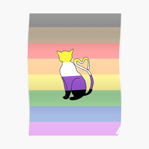 "Non-binary cat" Poster by Vincaphy | Redbubble