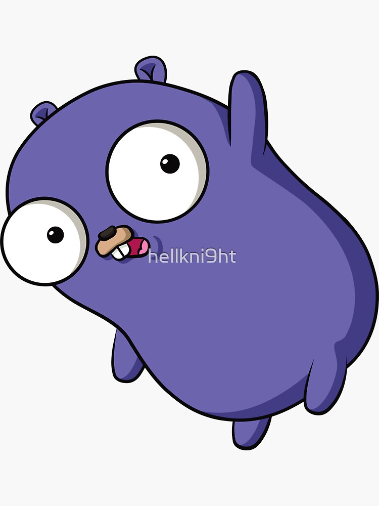 "The Go Gopher: Minimalistic Purple Hanging Gopher (Dark Edition ...