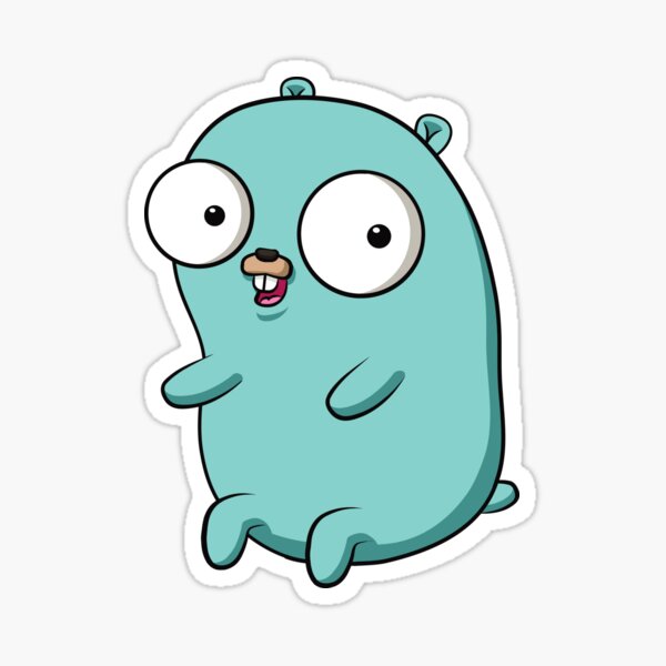 "The Go Gopher: Minimalistic Green Sitting Gopher (White)" Sticker for ...