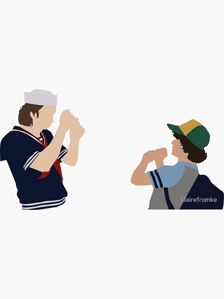 "Steve and Dustin Season 3" Sticker for Sale by clairefromke | Redbubble