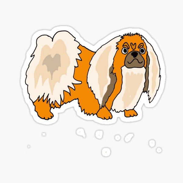 "Cute Pekingese Dog Cartoon" Sticker by naturesfancy | Redbubble