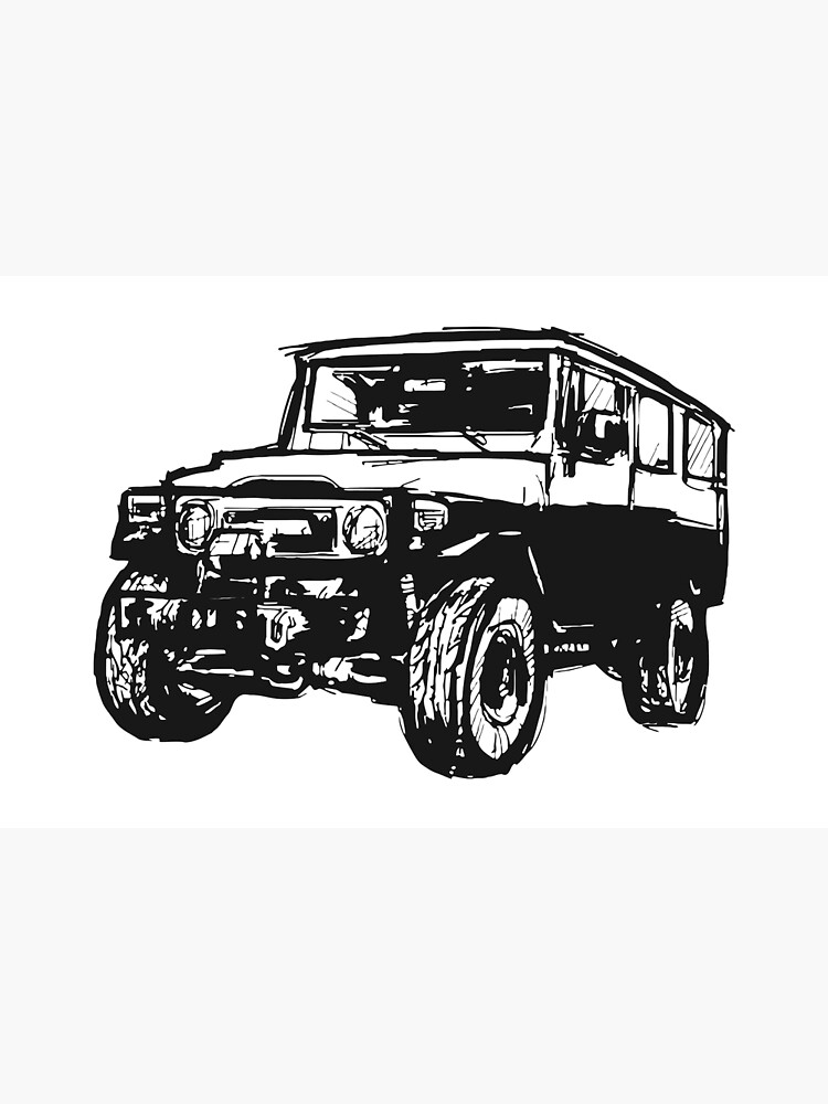 "FJ40 Troopy Drawing (BJ40)" Bath Mat for Sale by ChaseBig | Redbubble