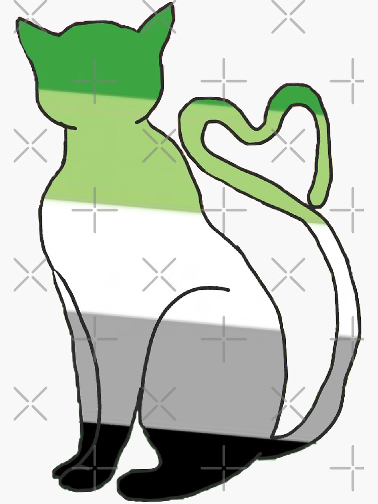 "Aromantic pride cat" Sticker for Sale by Vincaphy | Redbubble