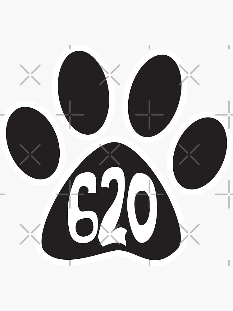"Hand Drawn Kansas Paw 620 Area Code" Sticker for Sale by itsrturn ...