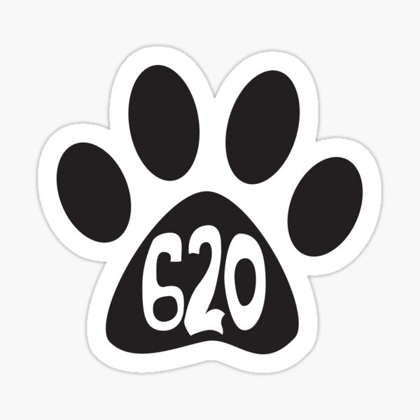"Hand Drawn Kansas Paw 620 Area Code" Sticker for Sale by itsrturn ...