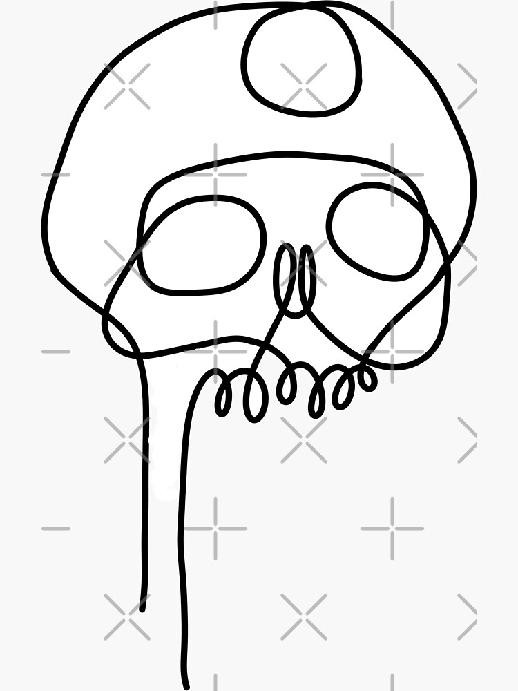 "Shoelace Skull" Sticker by LifeIsGooey | Redbubble