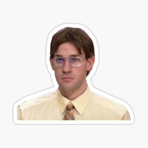 "Jim Halpert Impersonating Dwight Schrute" Sticker by rosegold18 ...