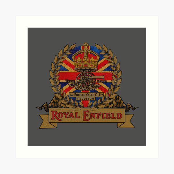 "Classic Royal Enfield Crest Motorcycle design by MotorManiac" Art ...